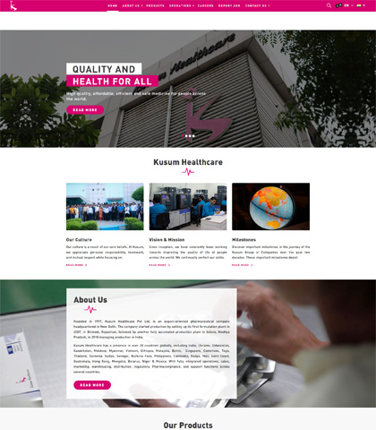 Kusum Healthcare WEBSITE DESIGN & DEVELOPMENT - Mind Digital Group